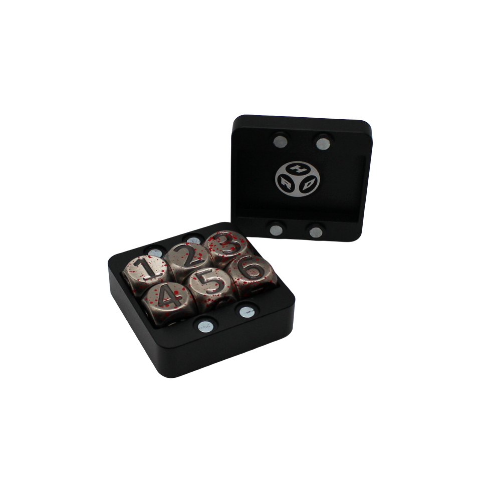Blood Splatter Heavy Rollers D6 Dice Set (6) w/Magnetic Case ...