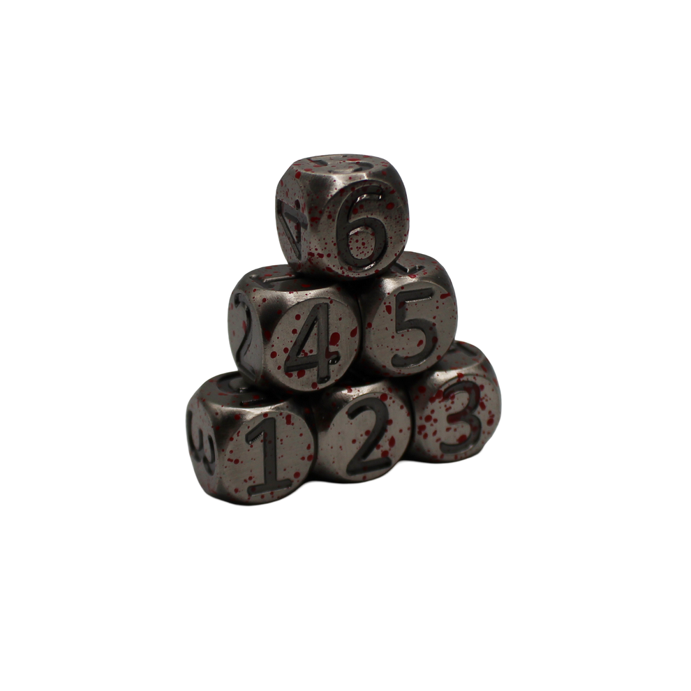 Blood Splatter Heavy Rollers D6 Dice Set (6) w/Magnetic Case ...