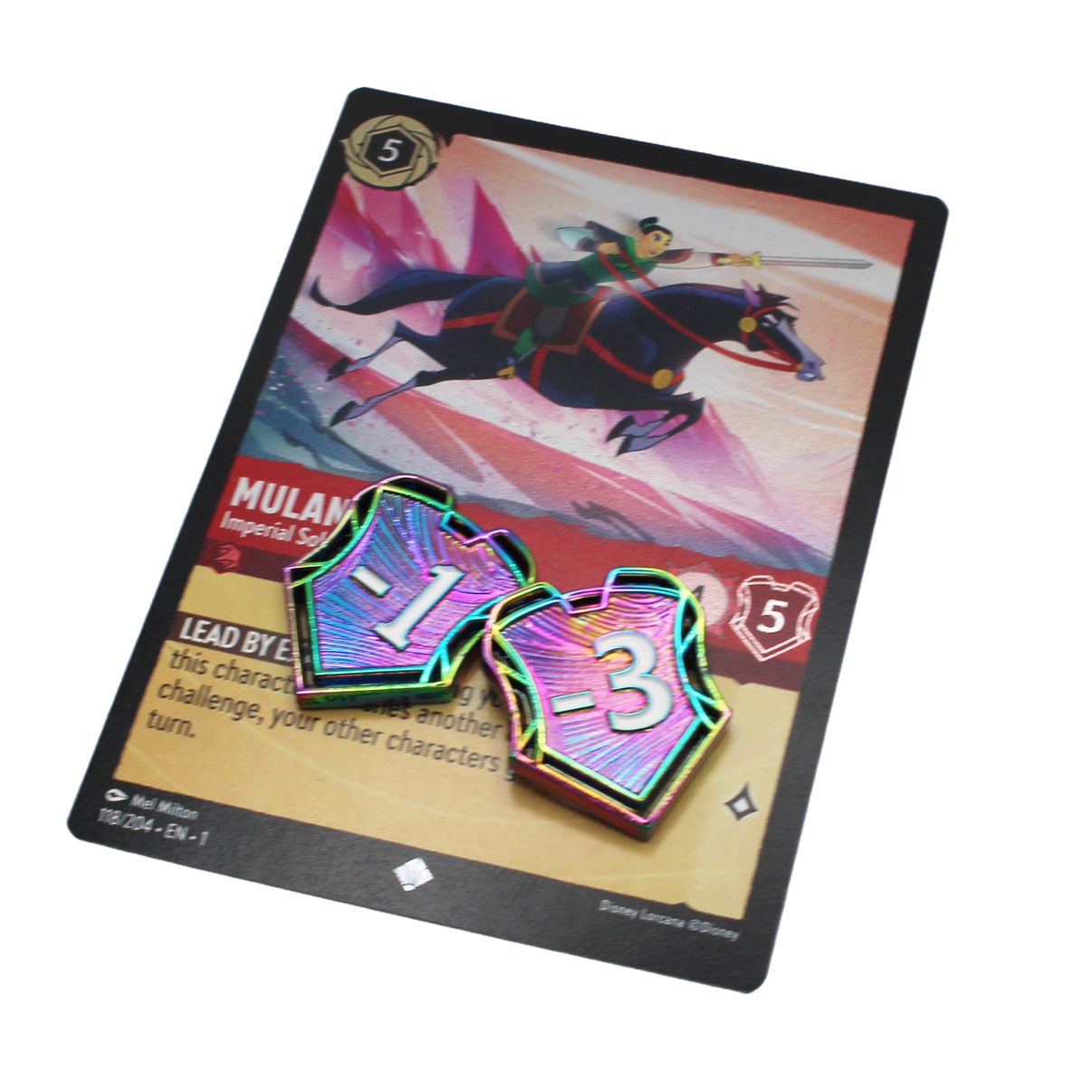 Lorcana Reduced Willpower Token(s) (-1/-3) – metalFABtokens