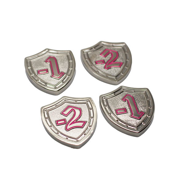 Defense Tokens/Shield Tokens, Equipment Set: 4 x Tokens – metalFABtokens
