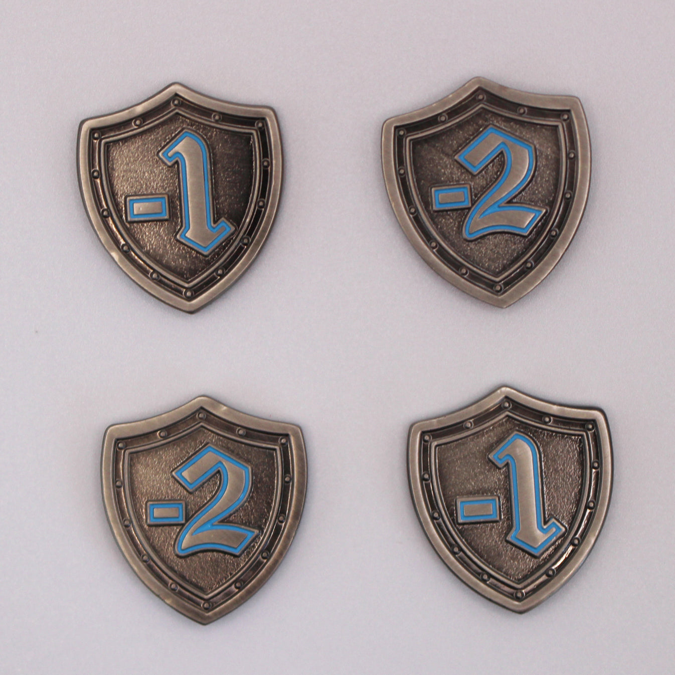 Defense Tokens/Shield Tokens, Equipment Set: 4 x Tokens – metalFABtokens