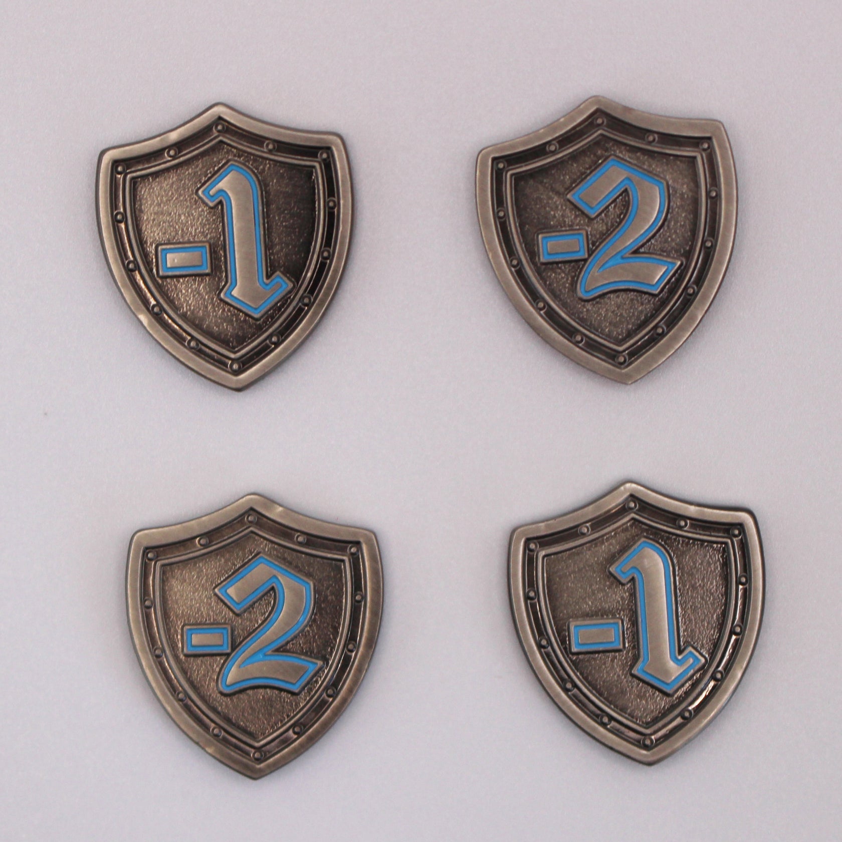 Defense Tokens/Shield Tokens, Equipment Set: 4 x Tokens – metalFABtokens
