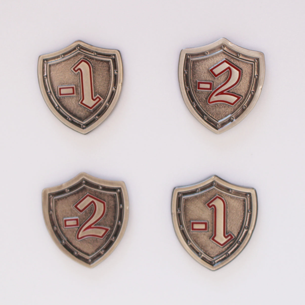 Defense Tokens/Shield Tokens, Equipment Set: 4 x Tokens – metalFABtokens